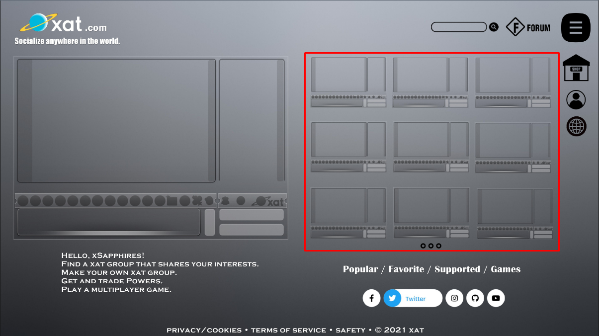 New Design Home Page! - Website - xat Forum